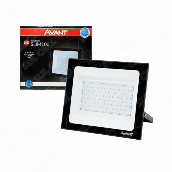 Refletor Holofote Led Slim 100w Branco Frio IP65 6500K Avant -Bivolt (259601373) - Refletores de ...