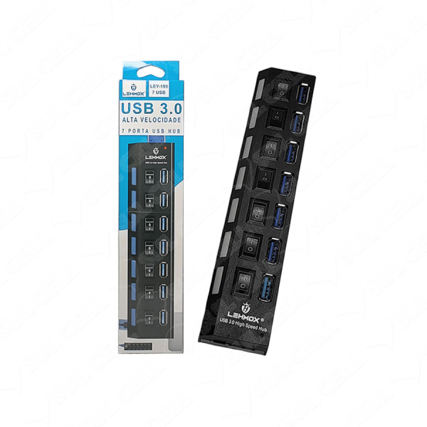 Adaptador Extensor Hub Usb 7 Portas Usb 3.0 Lehmox (LEY-199) - Hubs e Adaptadores - Cabos e ...